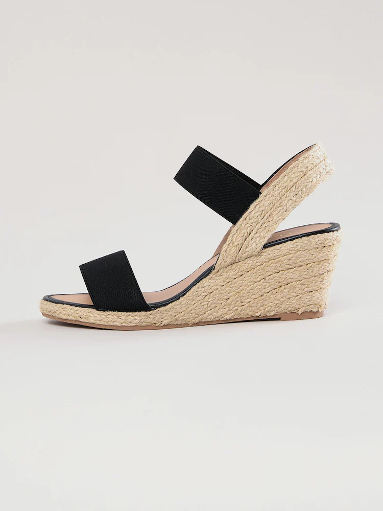 Crno - Lipsy Elastic Low Cipele sa punom petom Espadrille Sandale