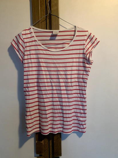 Majica kratak rukav, belo roze pruge