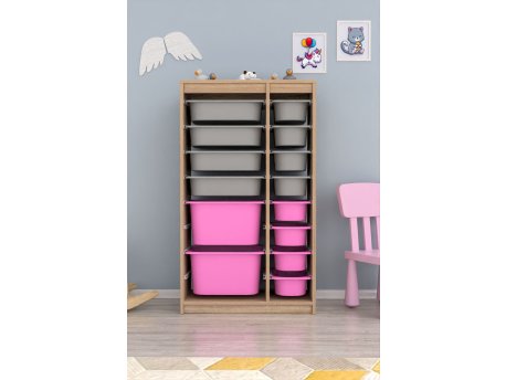 HANAH HOME Višenamenska polica Montana Xs 2D4N8U Sonomo Grey Pink