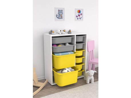 HANAH HOME Višenamenska polica Zen 2D2K6U White Grey Yellow