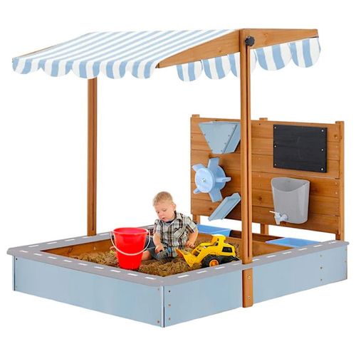 Kinder Home Dečiji Drveni Pesčanik Sa Podesivim Krovom