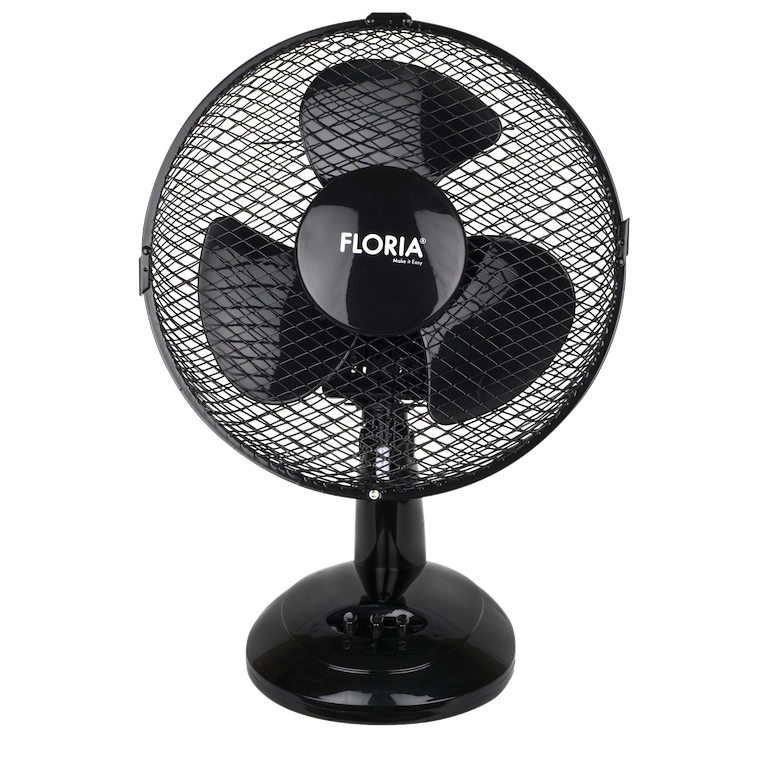 Ventilator stoni, prečnik 23 cm, 25 W, crni