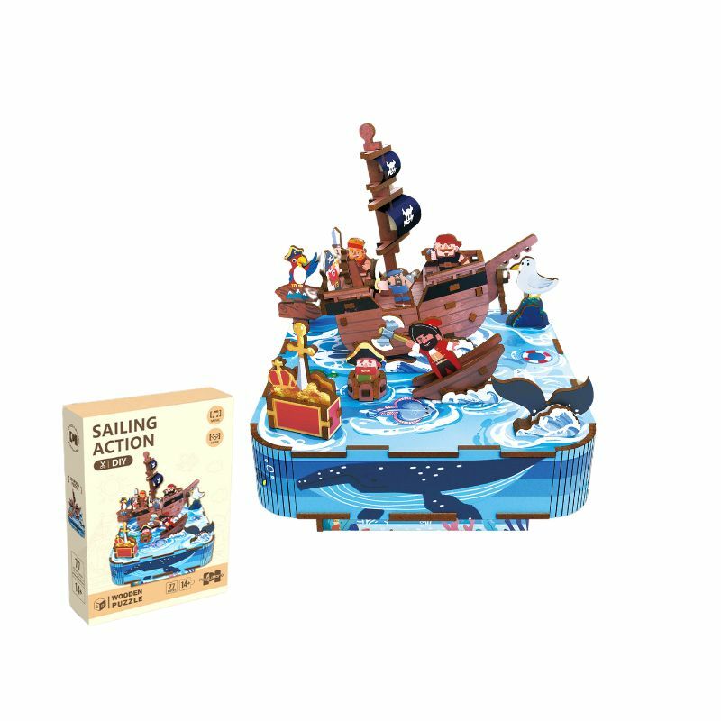 DRVENE MUZICKE PUZZLE 3D SAILING ACTION 68054