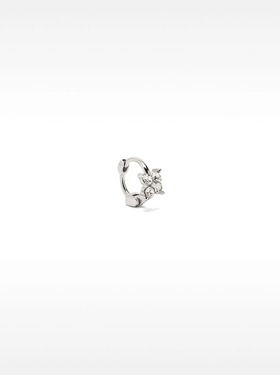 EAR FLOWER PIERCING WITH CRYSTALS – STAINLESS STEEL