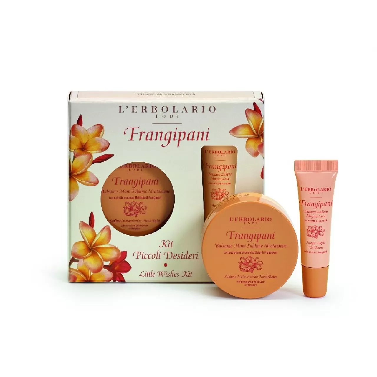 L’erbolario Balzam Za Usne 10 ML I Krema Za Ruke 75 ML Frangipani Set