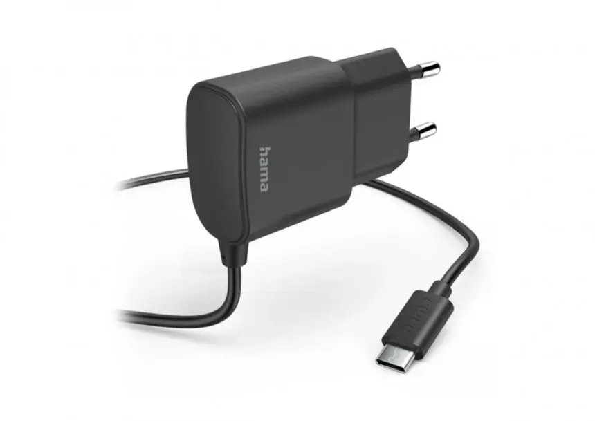 Kućni punjač, USB tip-C, 12W, 5V/2.4A, 1m, crni