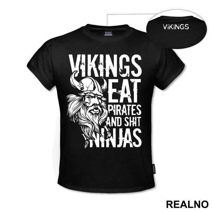 OUTLET - CRNA MUŠKA MAJICA VELIČINE 2XL - VIKINGS