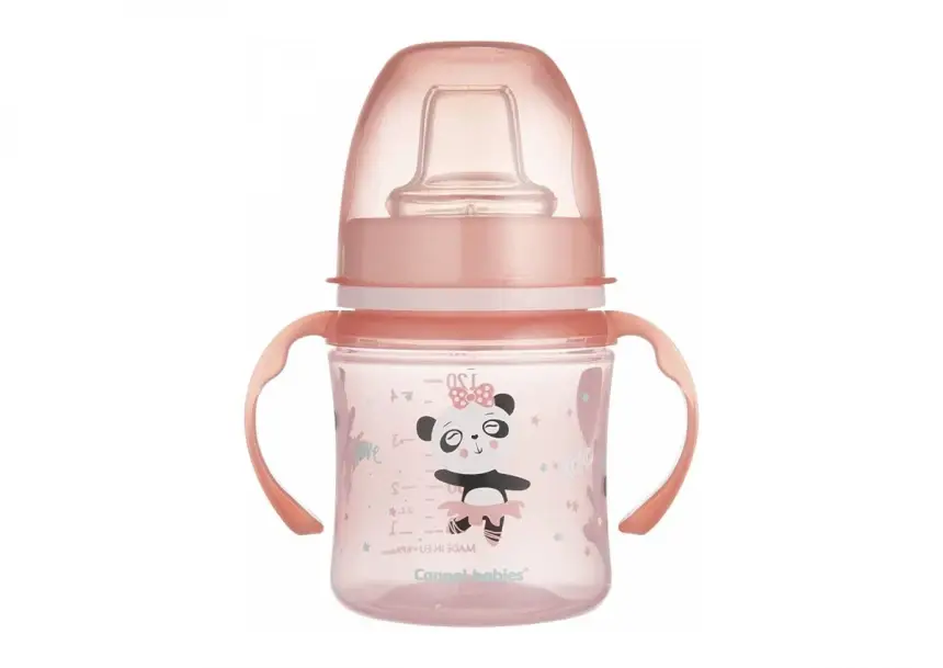 CANPOL BABIES SOLJA SA DRSKAMA KOJE SVETLE U MRAKU 6M+ "EXOTIC ANIMALS" - 120ml - PINK (35207_pin)