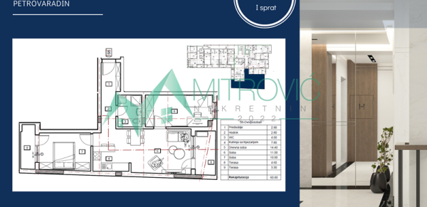 Dvoiposoban stan na prodaju, 61m2, 133.760€