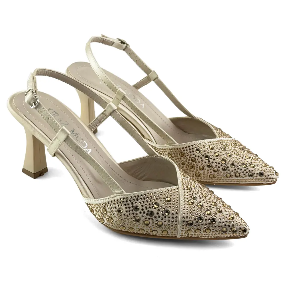 Mona shoes Ženske sandale na štiklu, Zlatne