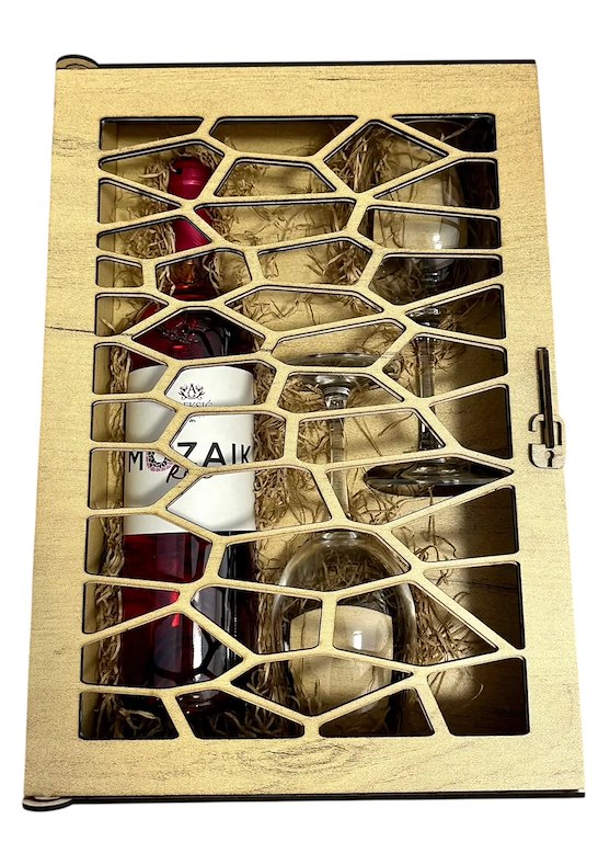 Aleksić Mozaik Rose Gift Box 2 čaše - model saće