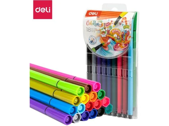 Deli Flomasteri Colorun Heksagonalni u PVC Etuiu 1/18 EC157-18