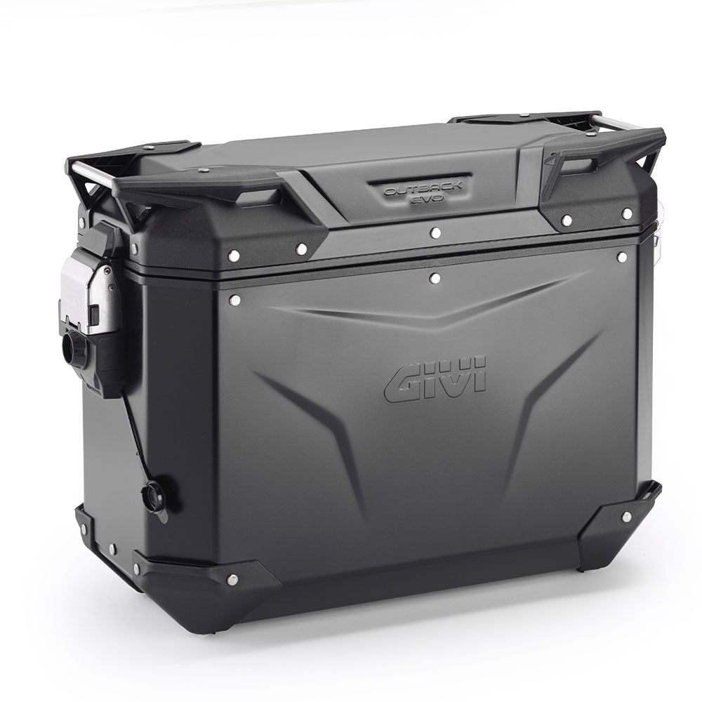 Bočni kofer GIVI TREKKER OUTBACK MONOKEY® CAM SIDE EVO SMART 37 BLACK LINE ALU crni levi 37L