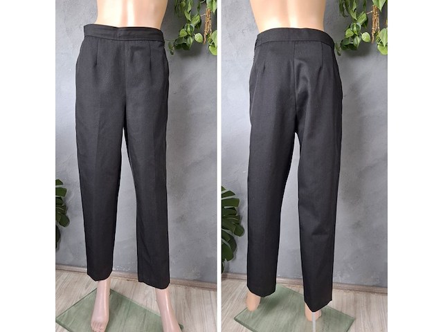 H&;M crne duboke poslovne pantalone sa vunom S