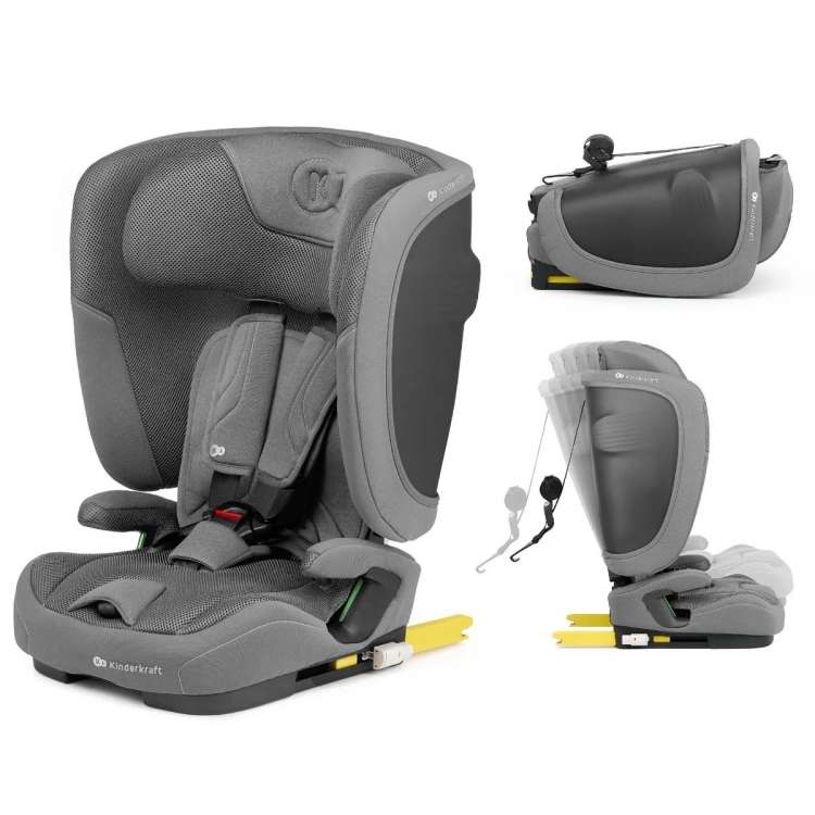 KINDERKRAFT AUTOSEDISTE FIX2GO I-SIZE 76-150CM GREY