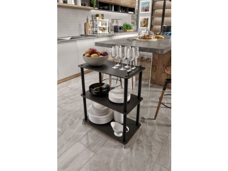 HANAH HOME Dinner Trollei Servant Black