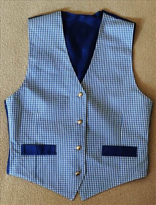 Vintage unikatni karo prsluk vel. XS/S