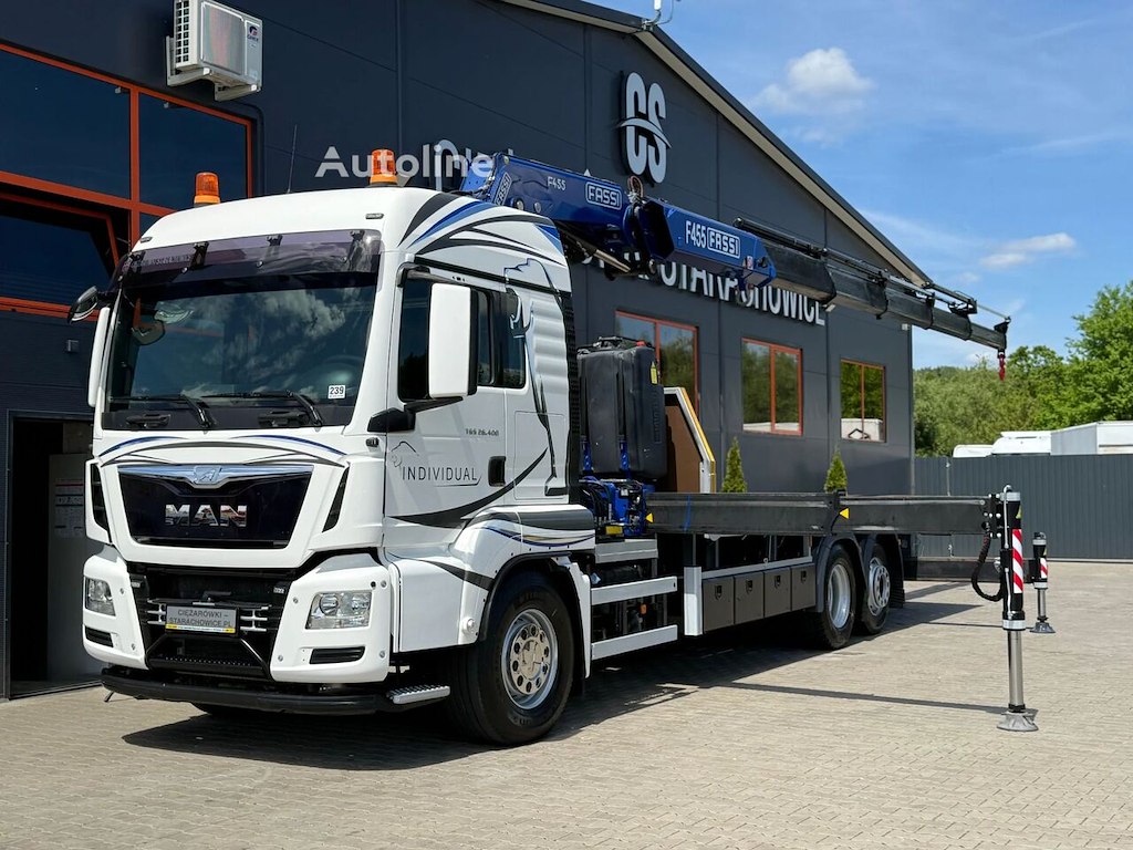 MAN TGS TGX 26.400 // E6 // 6x2 // platforma + FASSI F455RA.2.25 // kamion platforma