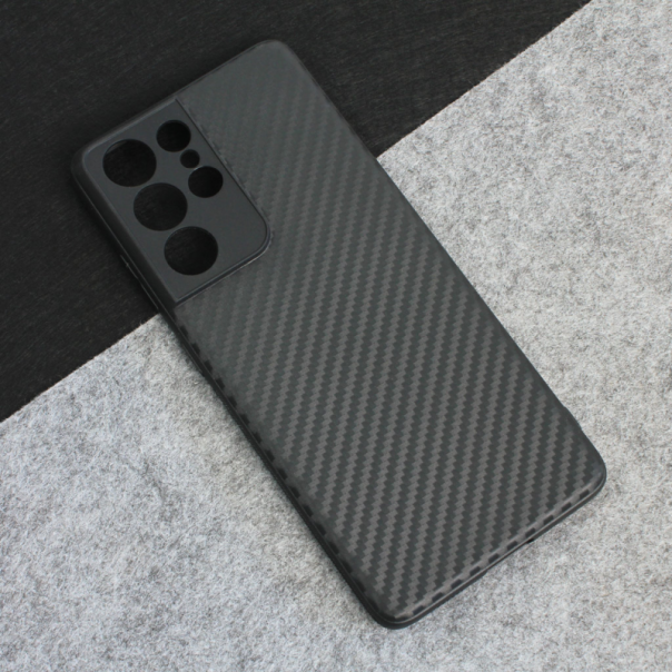 Maska za Samsung Galaxy S21 Ultra Carbon fiber crna