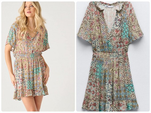 *ZARA* cvetna mini haljina