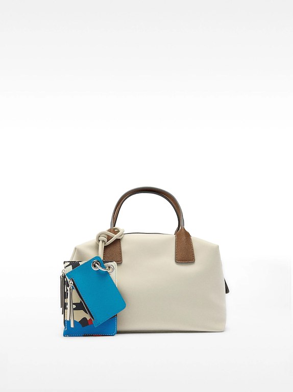 SOFT TEXTURE TOTE BAG WITH PENDANT M