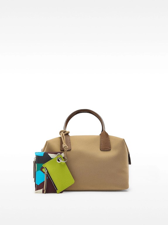 SOFT TEXTURE TOTE BAG WITH PENDANT M