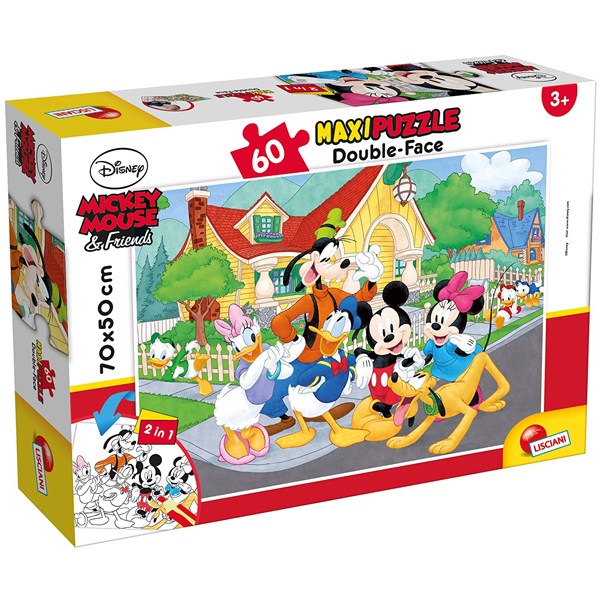Slagalica Lisciani 60pcs Maxi Disney Mickey 2u1 složi i oboji 66728