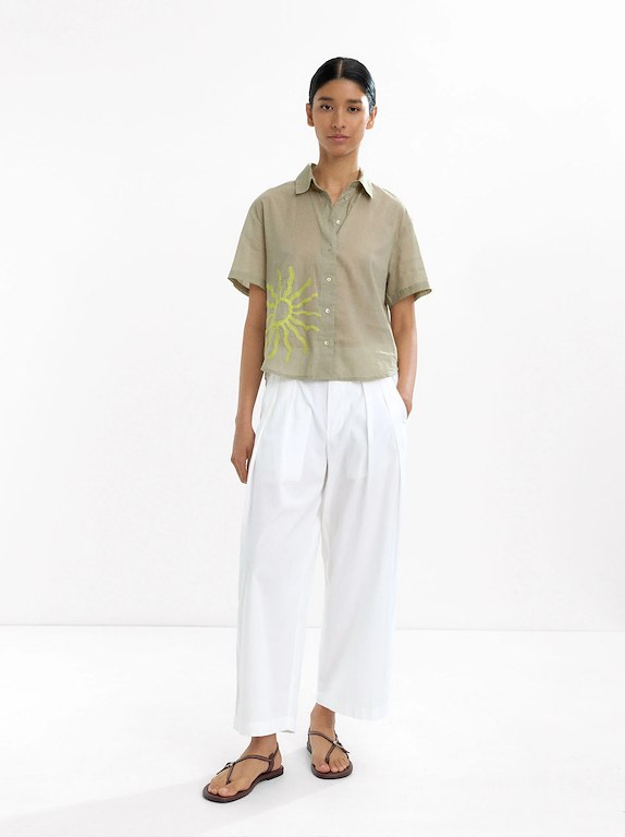100% COTTON SHIRT WITH EMBROIDERY