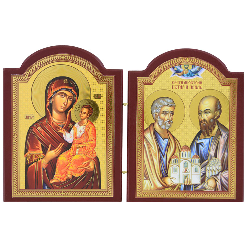 Diptih Presveta Bogorodica - Sveti Petar i Pavle (13,5x21) cm