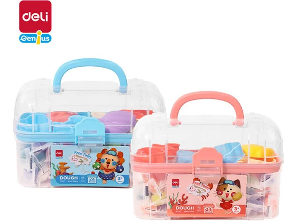 Deli Masa za modeliranje 24 boje u PVC koferčetu 264g EY007