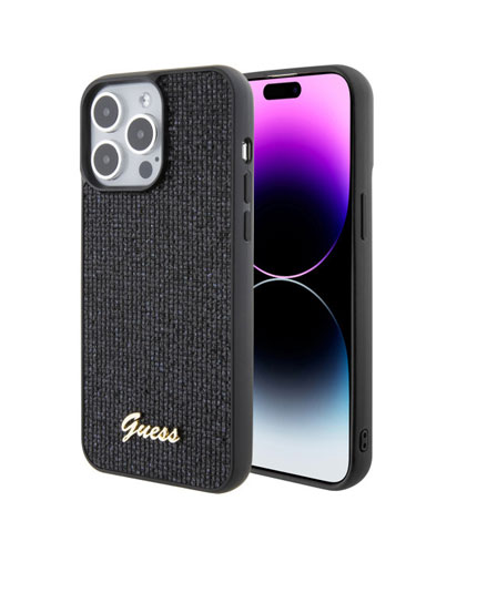 Maska za iPhone 15 Pro Max DISCO SCRIPT METAL BLACK