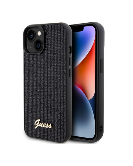 Maska za iPhone 15 Plus DISCO SCRIPT METAL BLACK