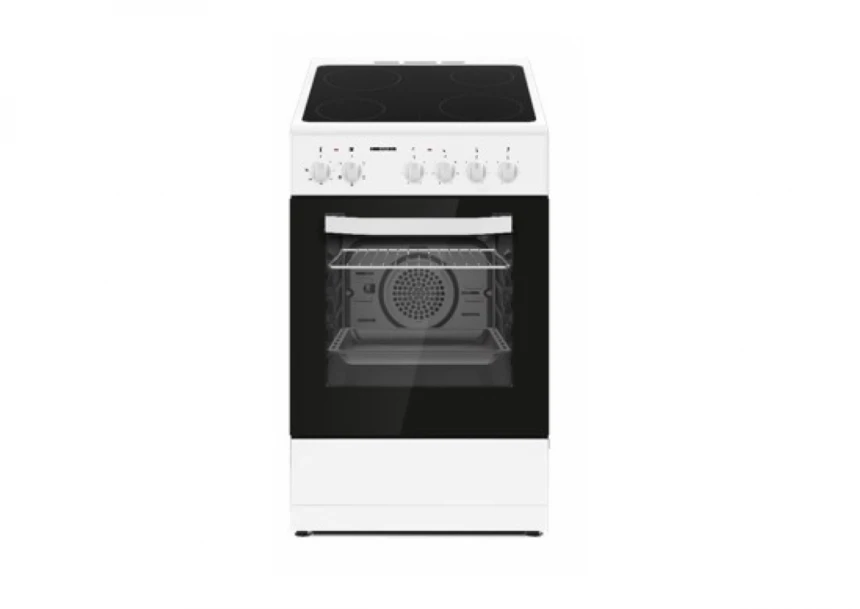 Električni štednjak HEINNER HFSC-S56E4VWH 4xstruja/keramika/ventilator/50cm