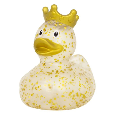 Lilalu Patkica - Rubber Duck with crown, Gliter gold, 9 cm