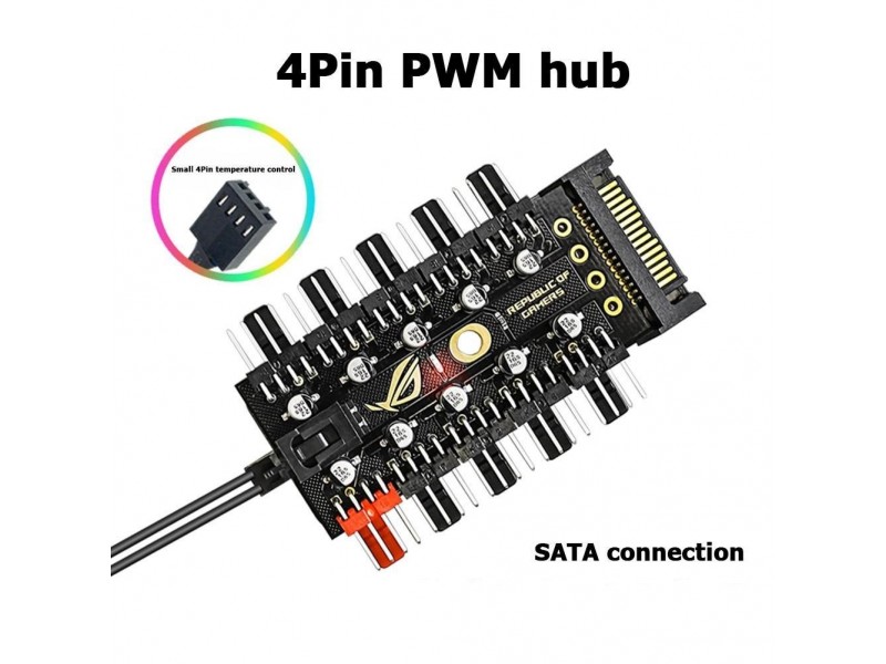 4 Pin PWM Cooler Fan HUB Splitter Extension 12V SATA