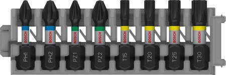 Bosch PRO Impact mešani set PH1, PH2, PZ1, PZ2, T15, T20, T25, T30, 25 mm 8/1 ( 2608521U61 )
