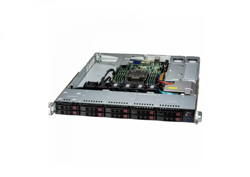 Supermicro Server AS-111E-WR, Silver 4510, 2x 16GB DDR5, 480GB Boot M.2 NVMe, IPMI BMC, 2x 1GbE BaseT LoM, LSI MegaRAID 9560-8i, 8-Port Int. 12Gb/s, 860W Redundant Ti, TPM, Bezel, QR Rails Set, 3Y...