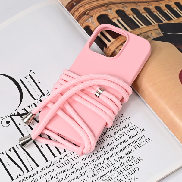 Maska za iPhone 16 Pro 6.3 Crossbody roze