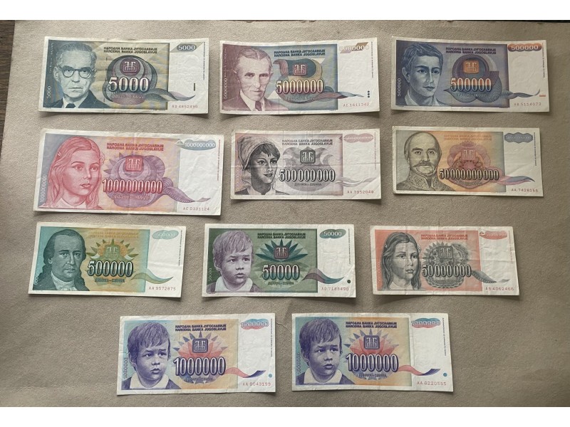 Lot Dinara 1992 - 1993 Jugoslavija