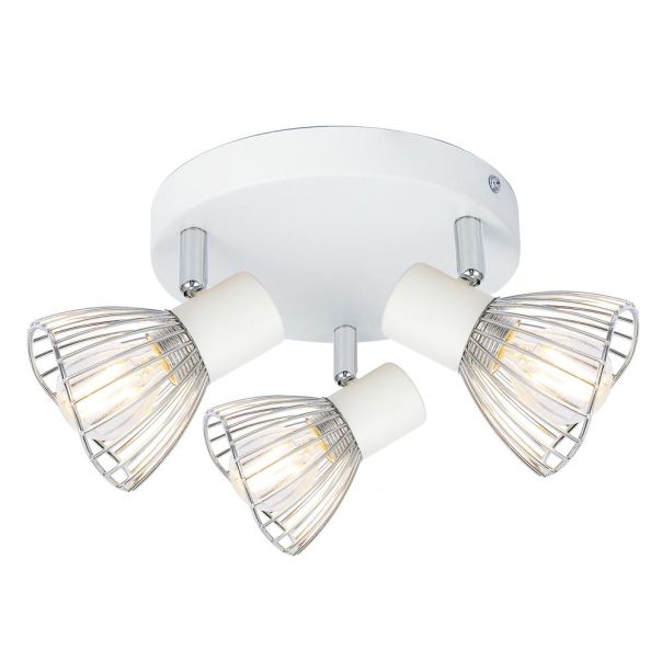 Fly Plafonska Lampa Bela Hrom 1 3x40W E14