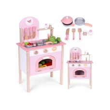 ECO TOYS Dečija kuhinja pink sa 2 dodataka,rernom,slavinom i sudoperom