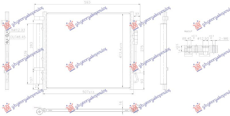 HLADNJAK KLIME 1.6 DIZEL / 1.6 BENZIN/HIBRID (466x413)