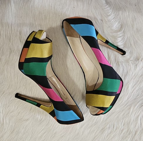 Giuseppe Zanotti Silk Striped Pumps, original