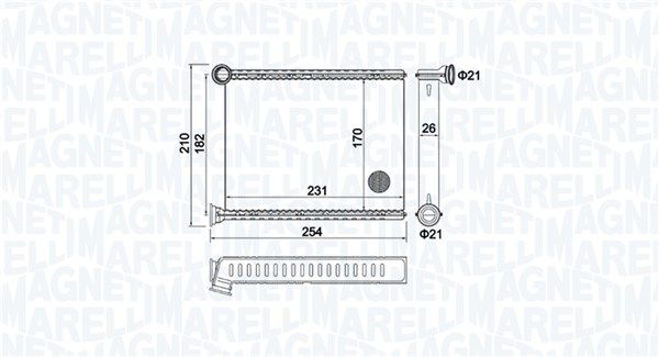 Mali hladnjak, grejanje kabine MAGNETI MARELLI 350218473000
