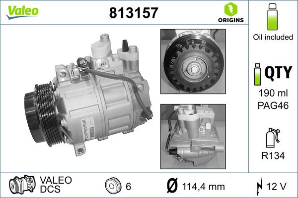 Kompresor, klima-uređaj VALEO 813157