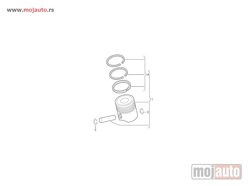 VW Golf IV 1.6 16V STD Klipovi Bez Karika SET 00-05,NOVO