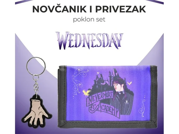 Moja Knjižara Pokon set novčanik i privezak Wednesday 503600 SY