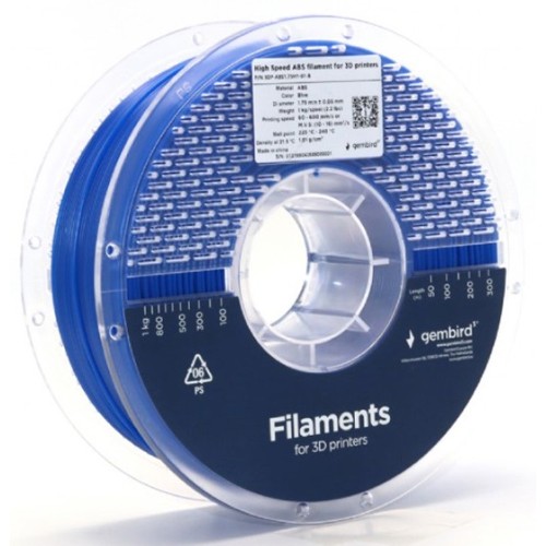 Gembird Brzotopivi ABS Filament za 3D stampac 1.75mm, kotur 1KG Plava | 3DP-ABS1.75HY-01-B