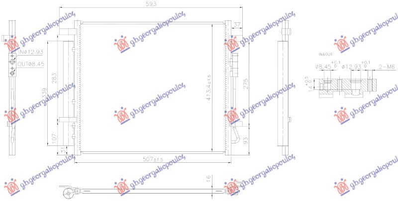 HLADNJAK KLIME 1.6 DIZEL / 1.6 BENZIN/HIBRID (466x413)