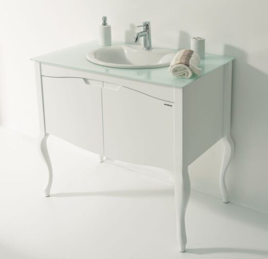 Toaletni Ormaric Rustik 95 White sa Umivaonikom